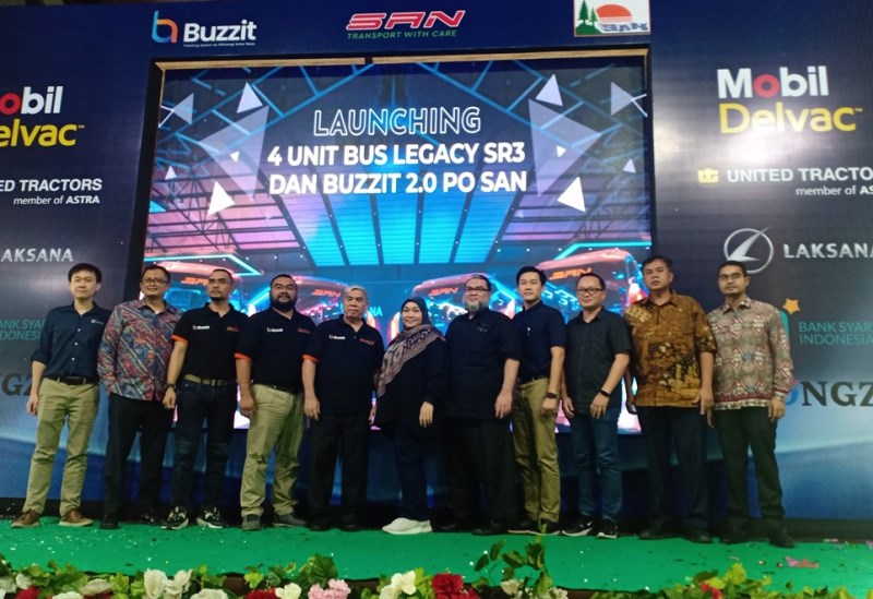 PO SAN Luncurkan Empat Unit Bus Terbaru Dan Kenalkan Update Aplikasi Buzzit